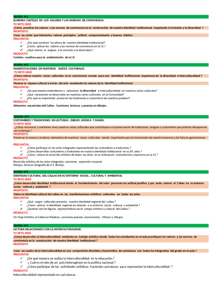 Sesiónes 3ros Agosto | PDF | Tradiciones | Bailes