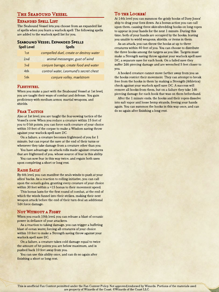 Pirate Warlock | PDF