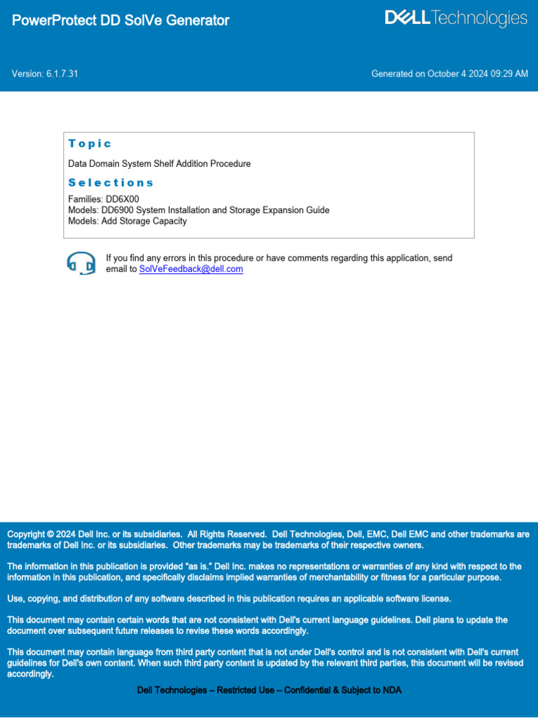 PowerProtect DD - Data Domain System Shelf Addition Procedure-DD6X00.cleaned | PDF