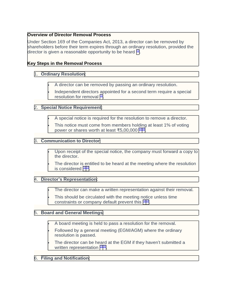 Overview Of Director Removal Process Pdf