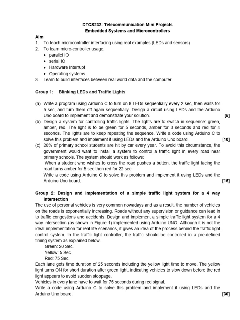 Embedded Systems and Microcontrollers Projects - Group 1 - 5 | PDF