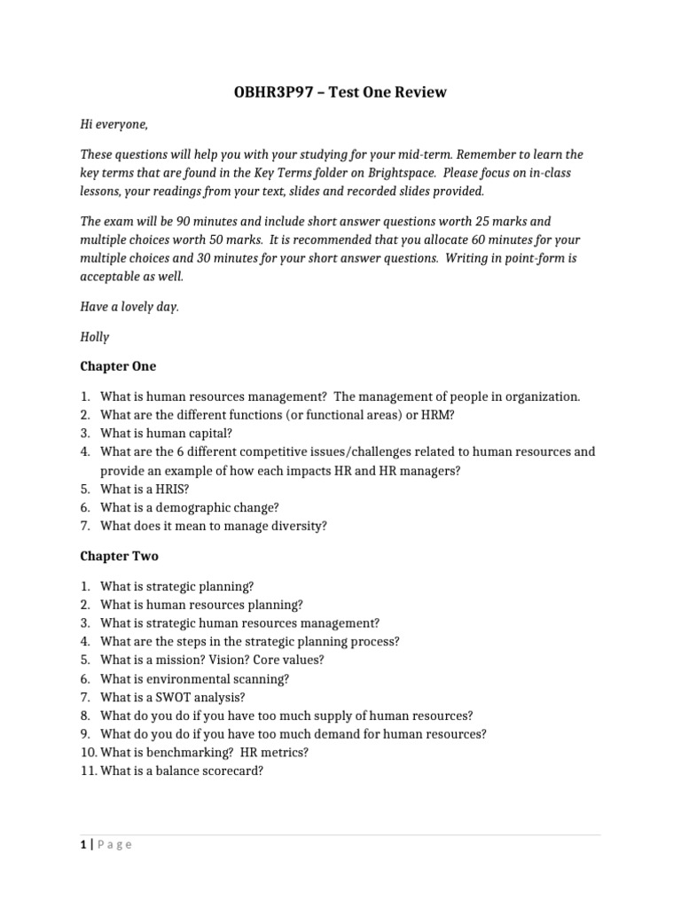 Test1 - Exam Review | PDF