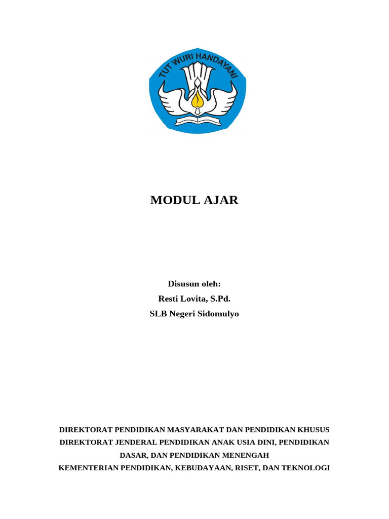 MODUL AJAR KELAS 1 SDLB C (DipulihkanOtomatis) | PDF