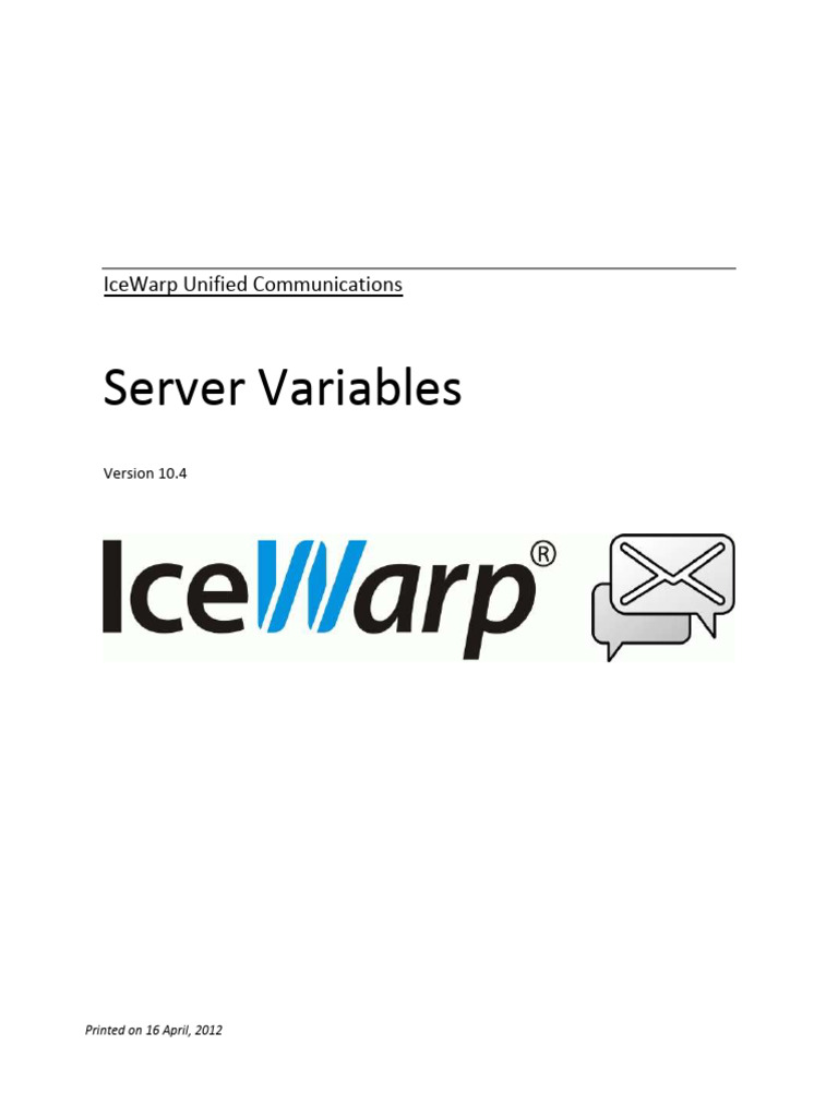 Icewarp Server Variables | PDF