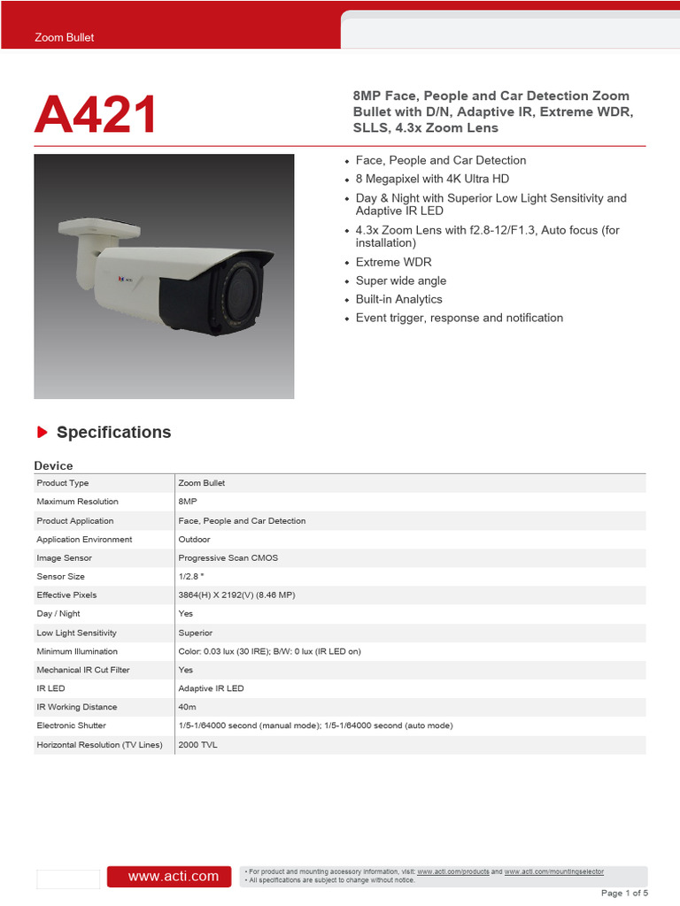 A421 Datasheet 20240901 | PDF