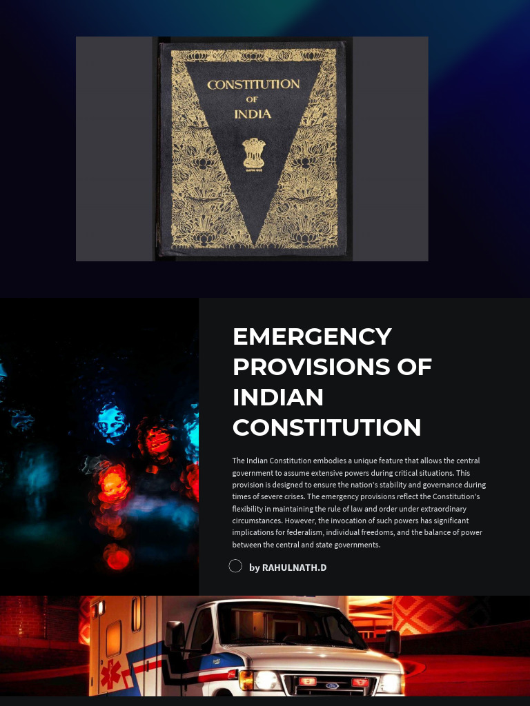 Emergency Provisions of Indian Constitution | PDF