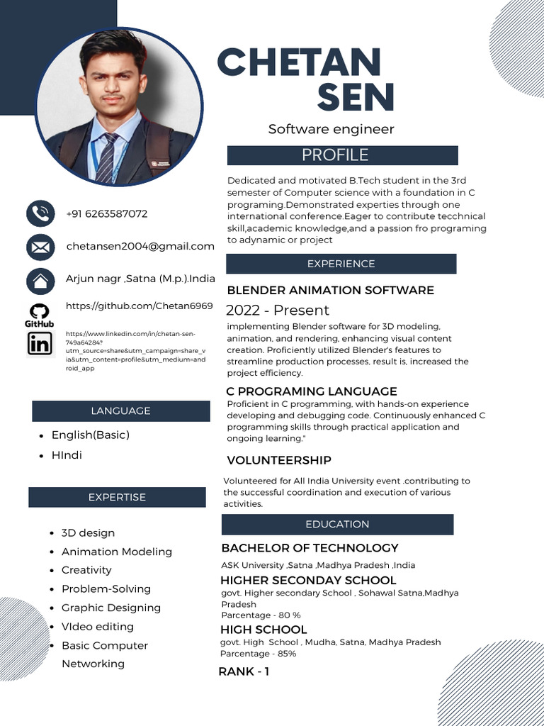 Blue Professional Modern CV Resume (1) | PDF