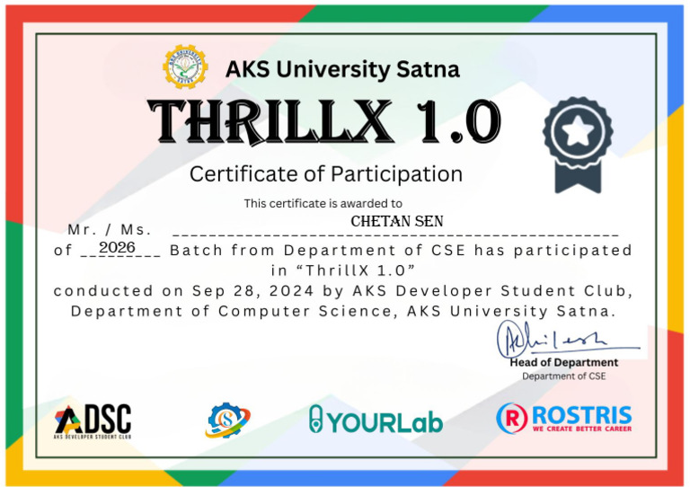 Chetan Sen Certificate PDF | PDF