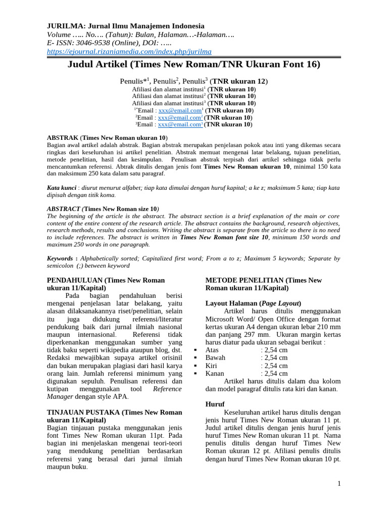 Judul Artikel (Times New Roman/TNR Ukuran Font 16) | PDF