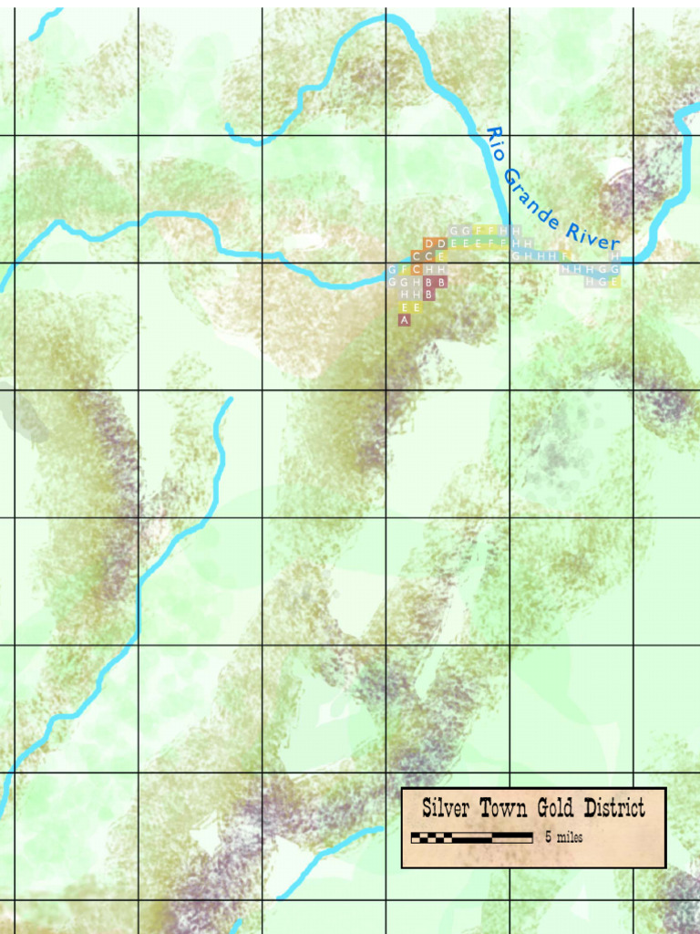 Aces & Eights Silver Town Gold District Map | PDF
