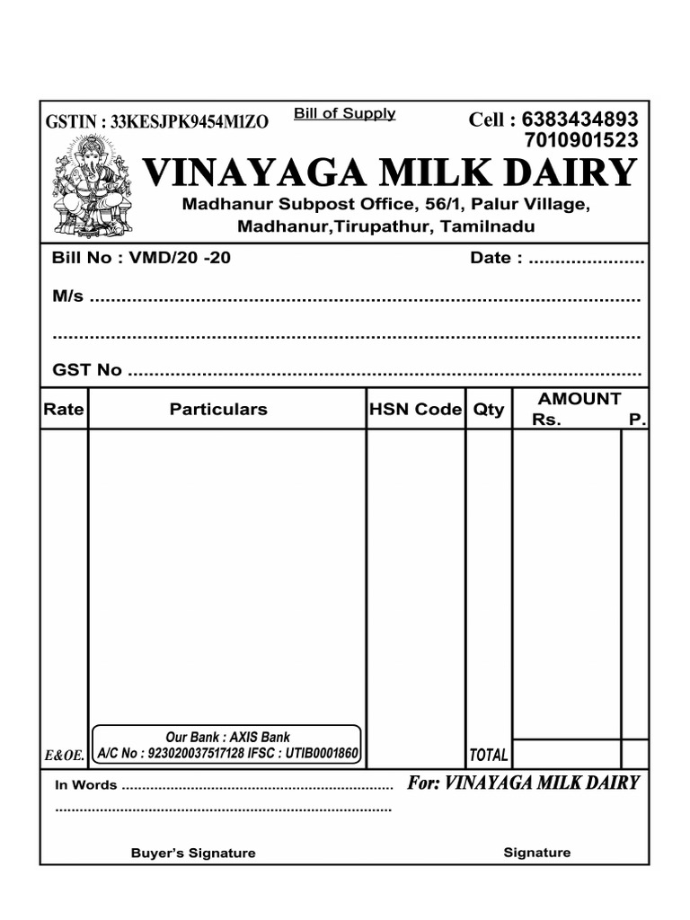 Milk Bill | PDF