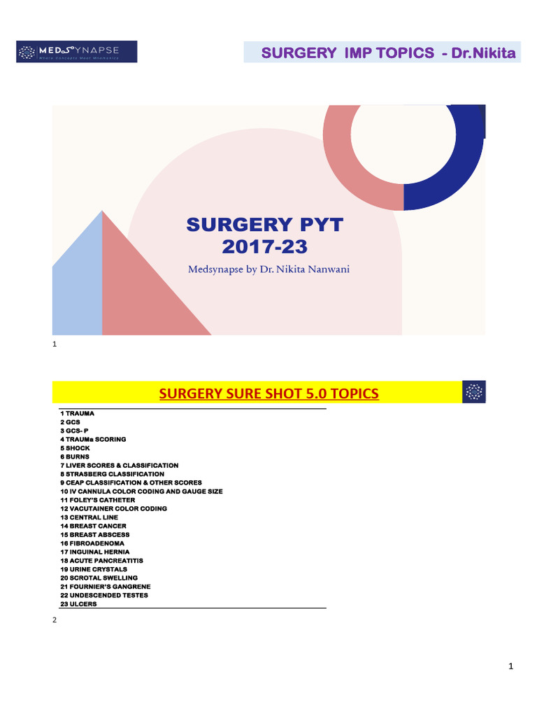 Surgery - PYT 2017-23 | PDF