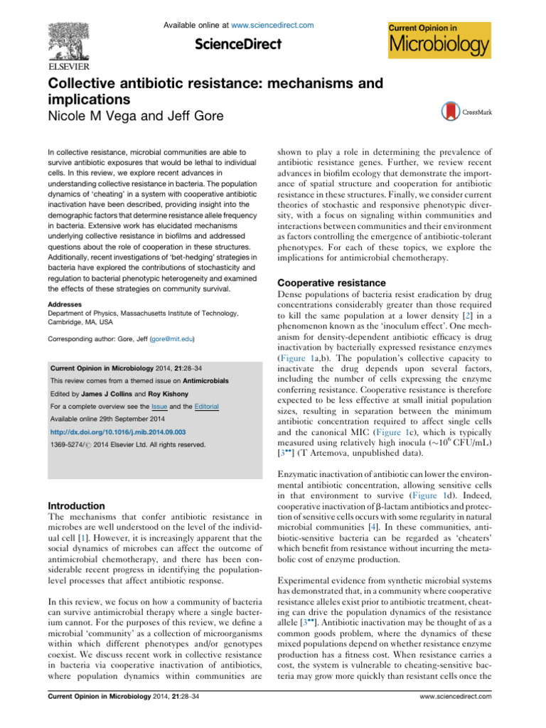 Collective Antibiotic Resistance | PDF