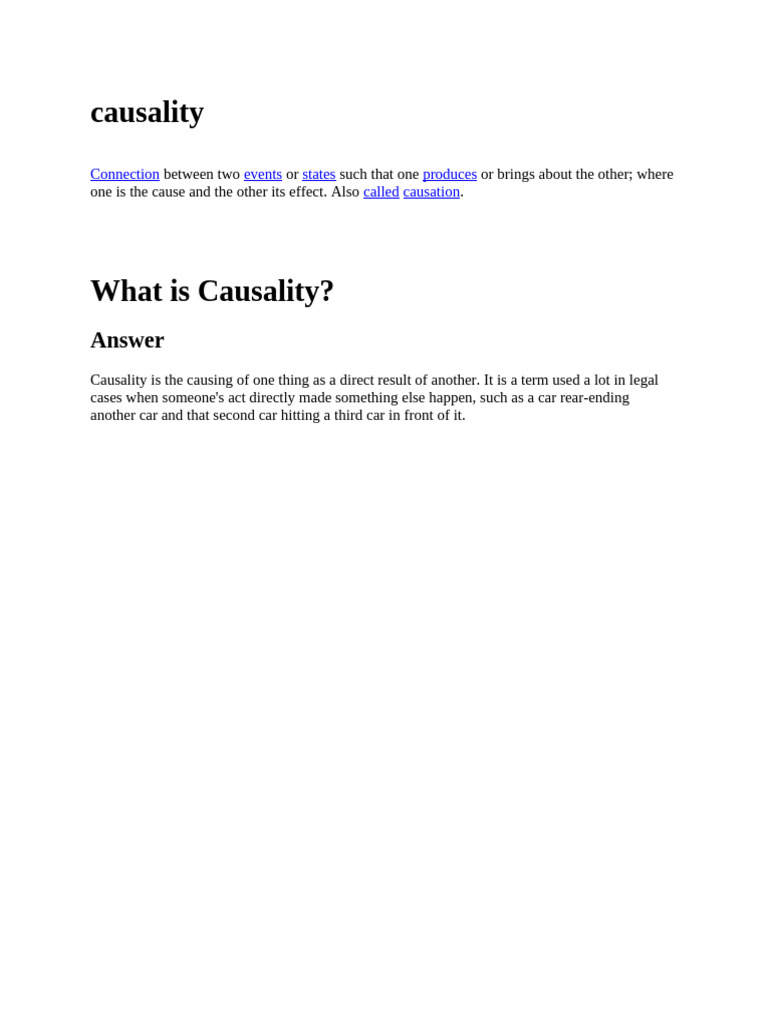 Causality | PDF