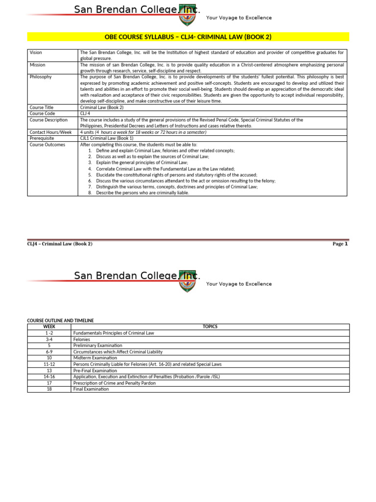 CLJ4 - Criminal Law (Book 2) | PDF | Crimes | Social Science