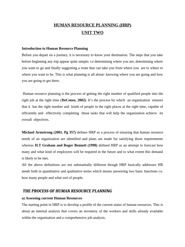 Human Resource Planning | PDF