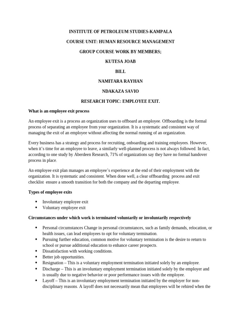 Employee Exit | PDF