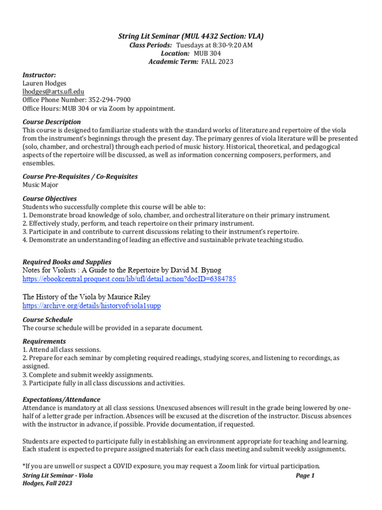 String Lit Syllabus 2023-1 | PDF