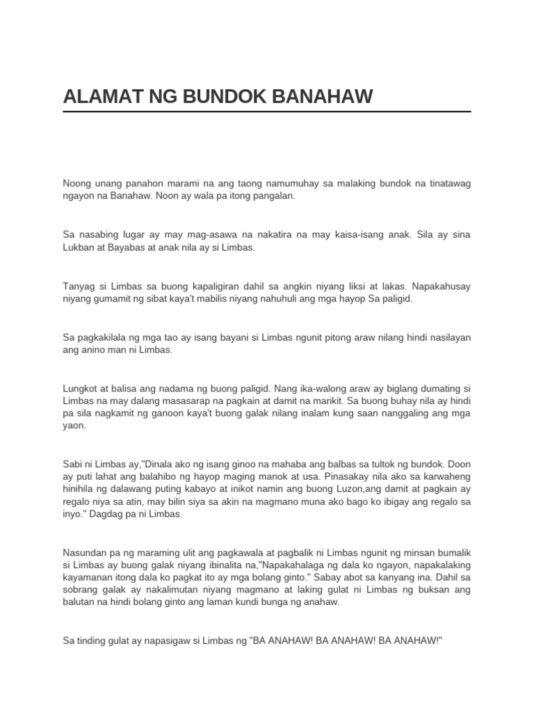 Alamat NG Bundok Banahaw | PDF | Religion & Spirituality | Classics