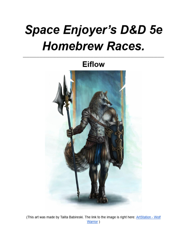 Space Enjoyer's Homebrew Races! | PDF