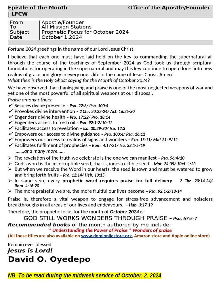 Oct. 2024 Prophetic Focus | PDF Oct. 2024 Prophetic Focus | PDF