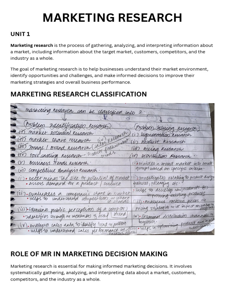 Marketing Research 1 | PDF