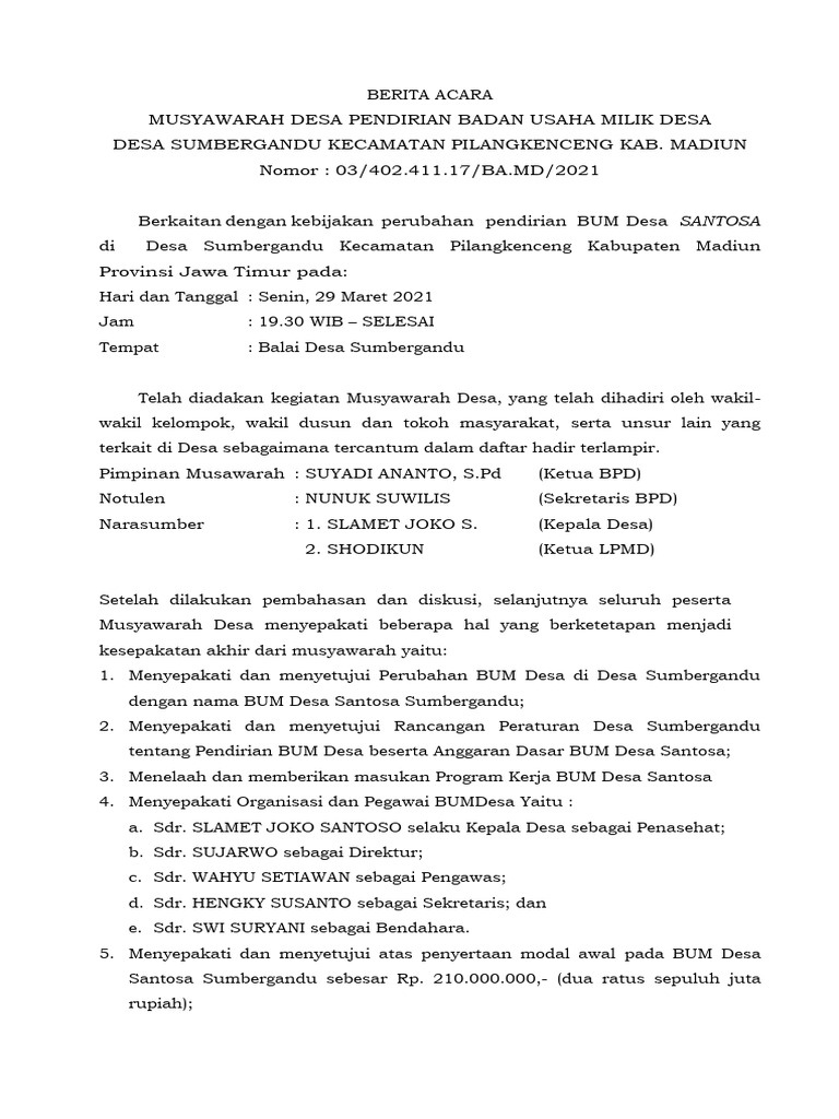 Ba Musdes Bumdesa Santosa | PDF