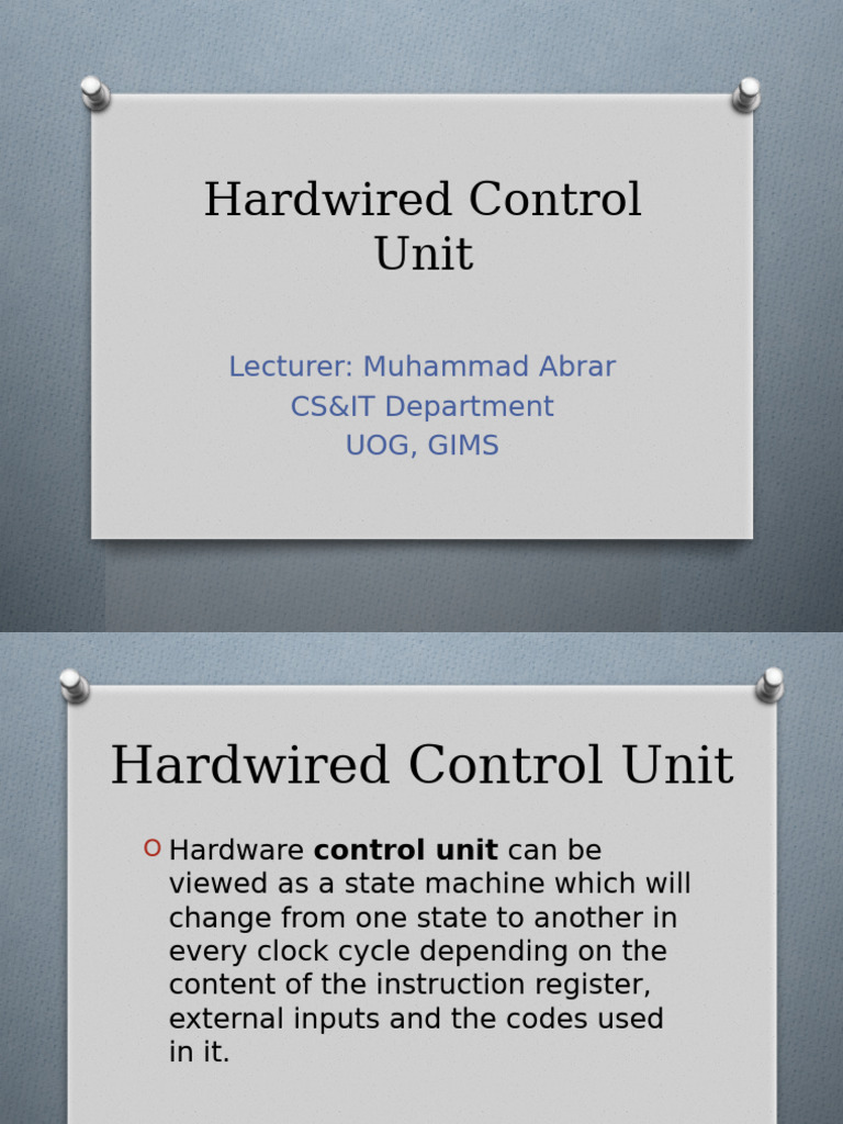Hardwired Control Unit | PDF
