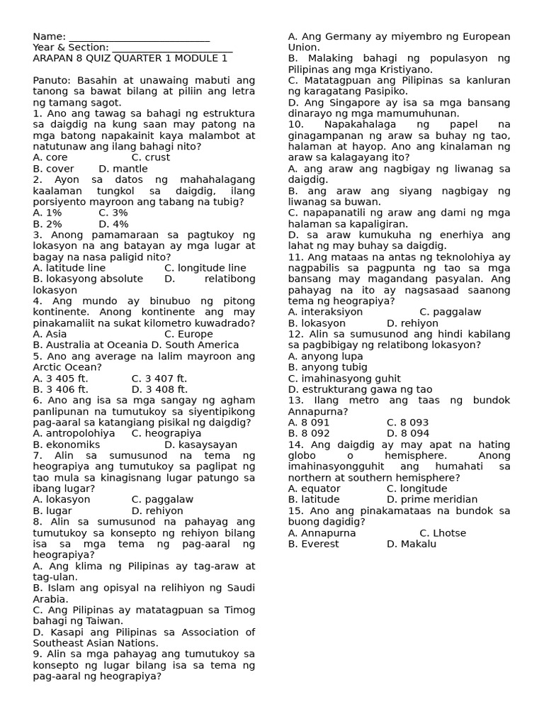 Quiz Arpan q1 m1 | PDF