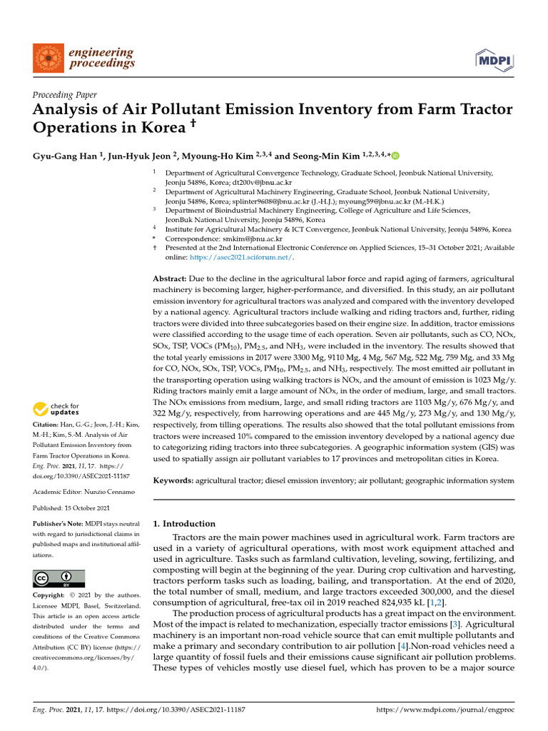 Analysis of Air Pollutant Emission Inventory From | PDF