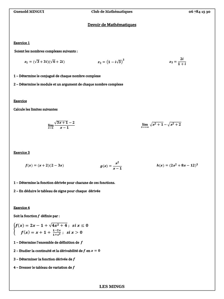 Devoir TD 094634 | PDF