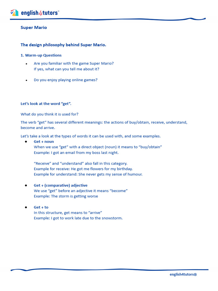 B1 Super Mario Teacher | PDF