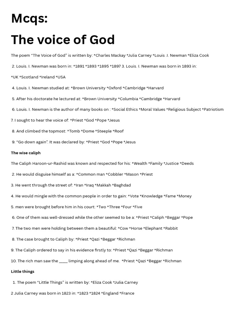 Chapters Mcqs 10th English - 20240316 - 110638 - 0000 | PDF