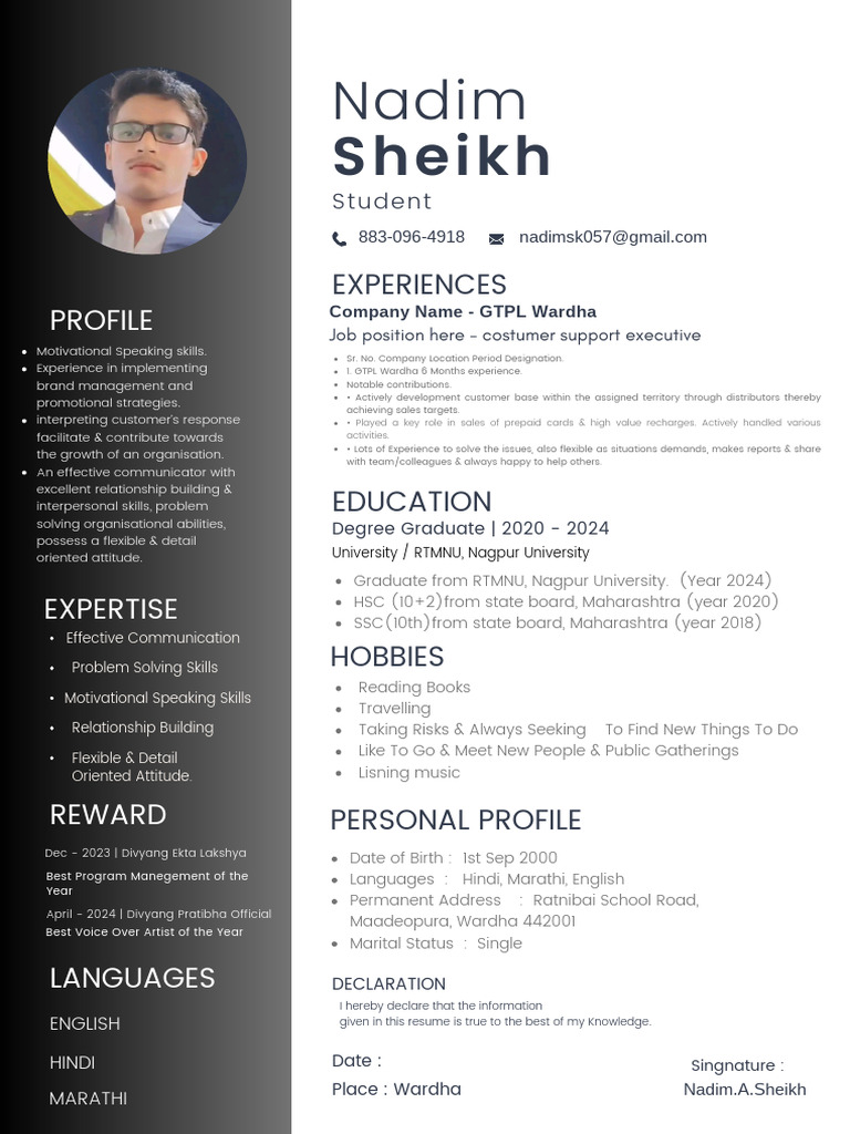 Nadeem.A.Sheikh Resume Standard PDF | PDF