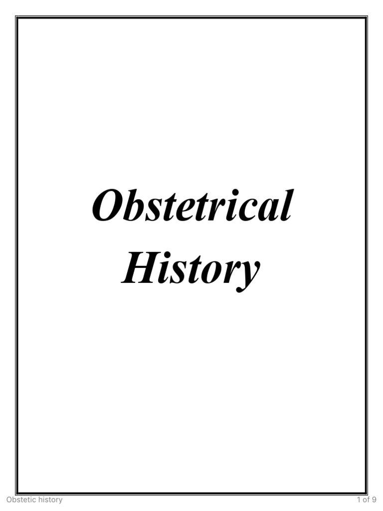Obstetic History | PDF