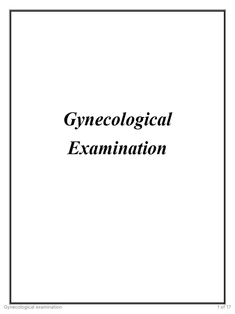 Gynecological Examination | PDF