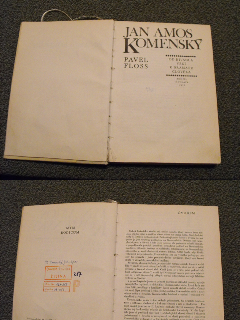 Floss Pavel Jan Amos Komensky Od Divadla Veci K Dramatu Cloveka | PDF
