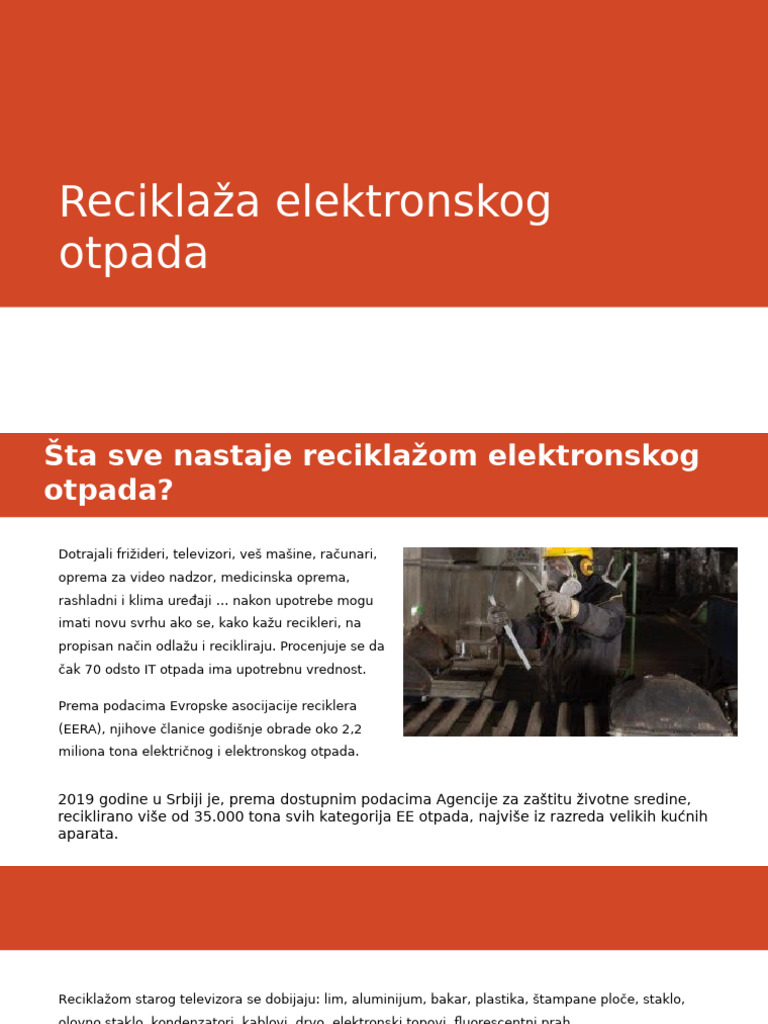 Reciklaža Elektronskog Otpada | PDF
