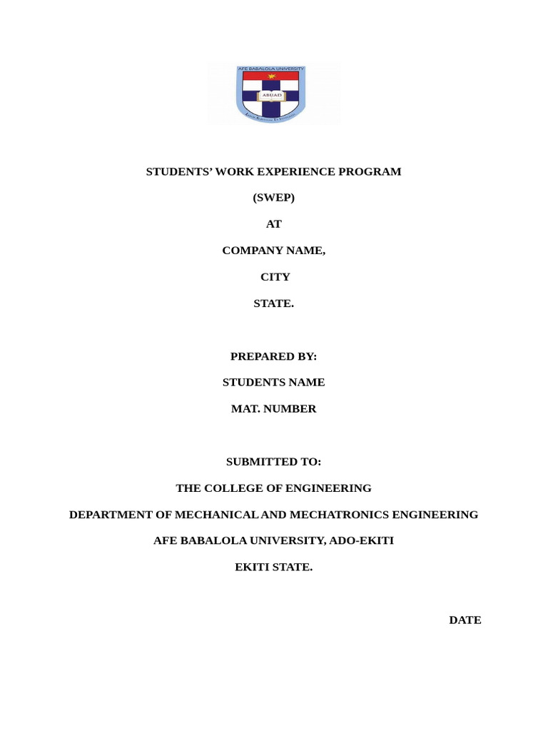 SWEP Report Template | PDF