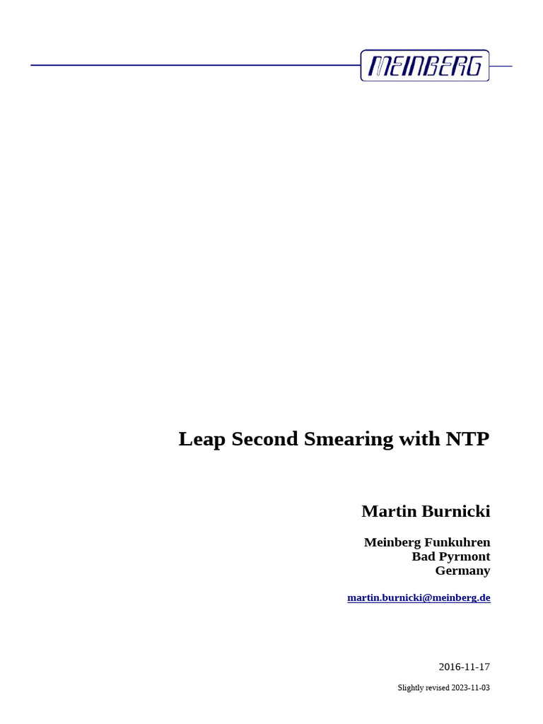 Leap Second Smearing With NTP | PDF