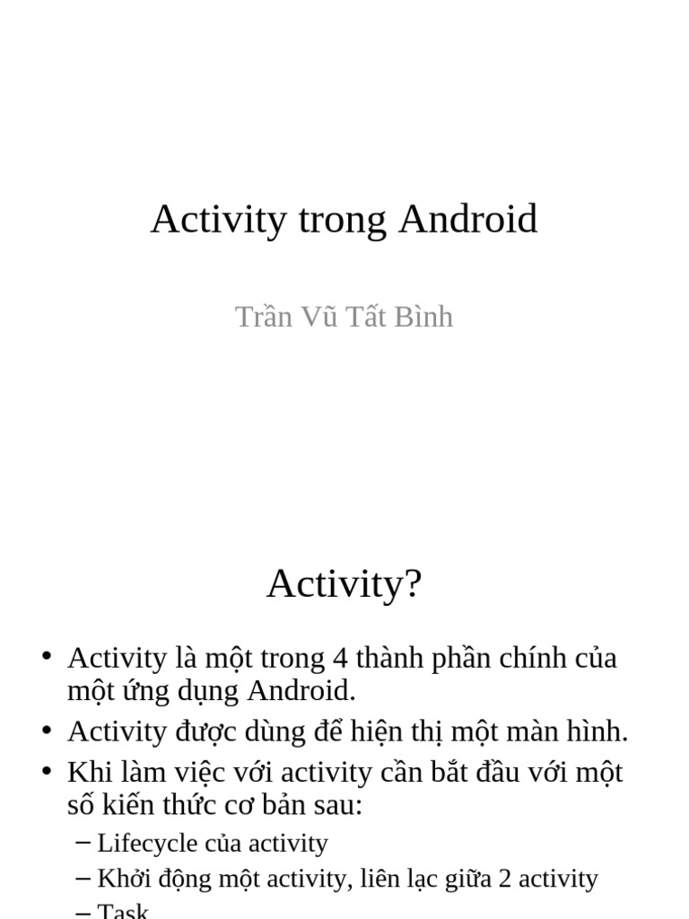 4.activity Trong Android | PDF