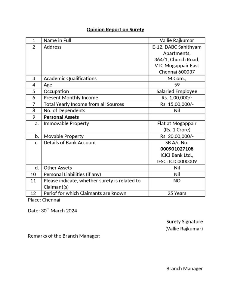 Letter of Disclaimer | PDF