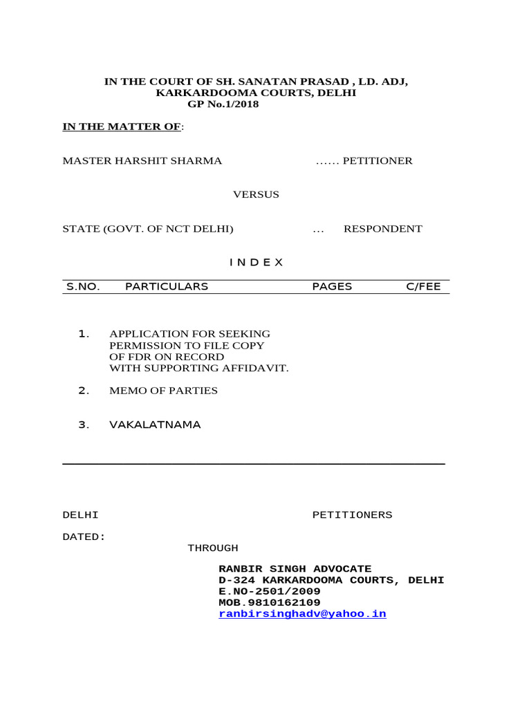 Master Harshit Application | PDF