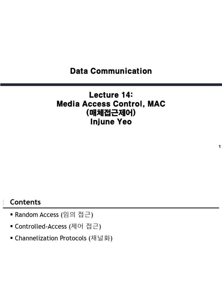 Lec14 - Media Access Control | PDF