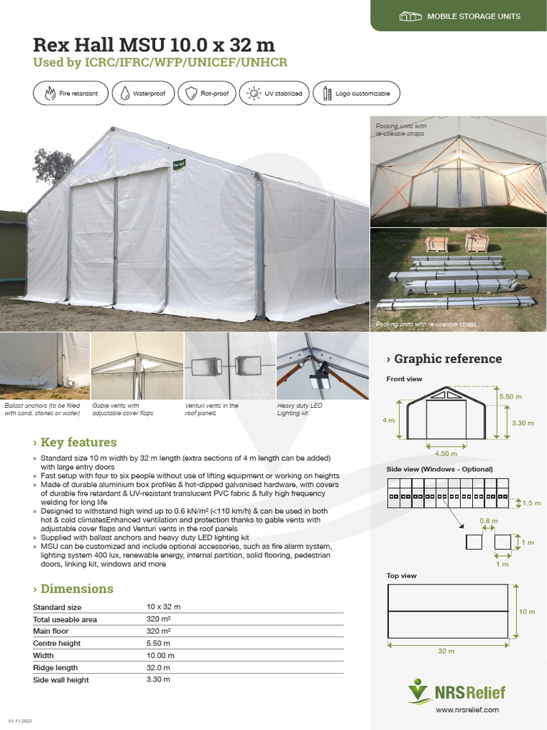 Rex Hall Msu 10x32m Icrc Ifrc WFP Unicef Unhcr | PDF