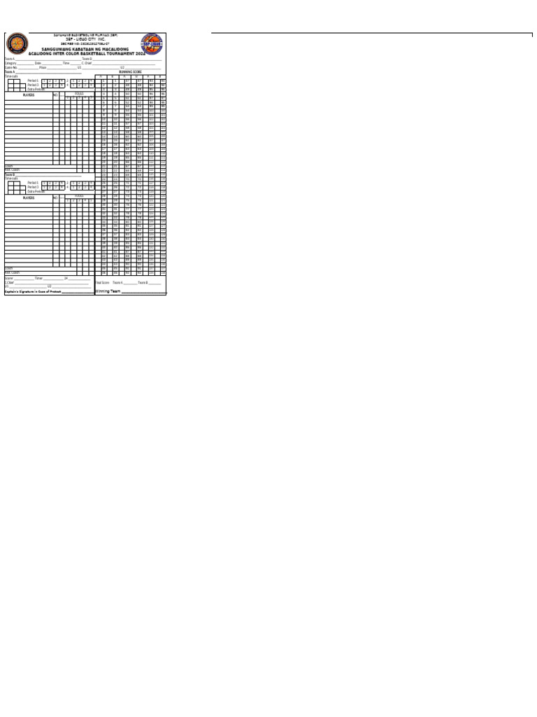 Final and Official Scoresheet of Sbpligao - 124701 | PDF