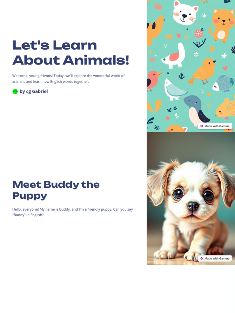 Lets Learn About Animals | PDF