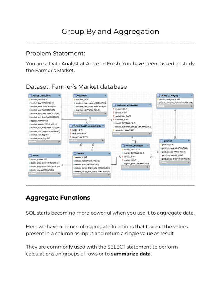 Group by and Aggregation | PDF
