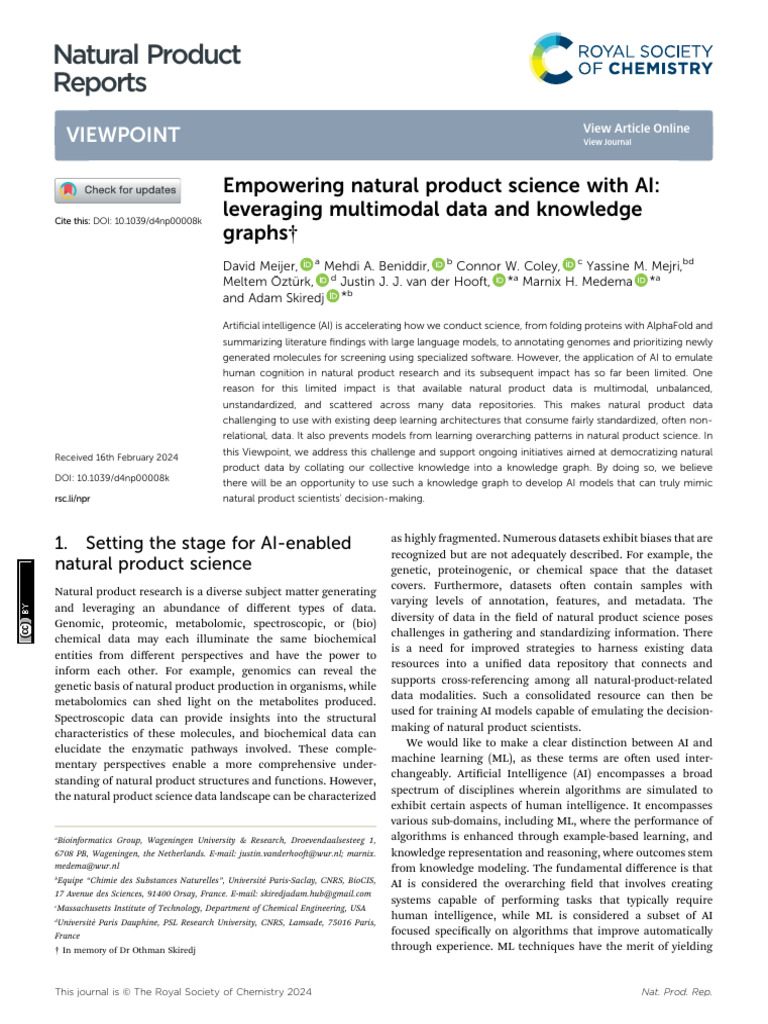 Natural Product Reports: Viewpoint | PDF