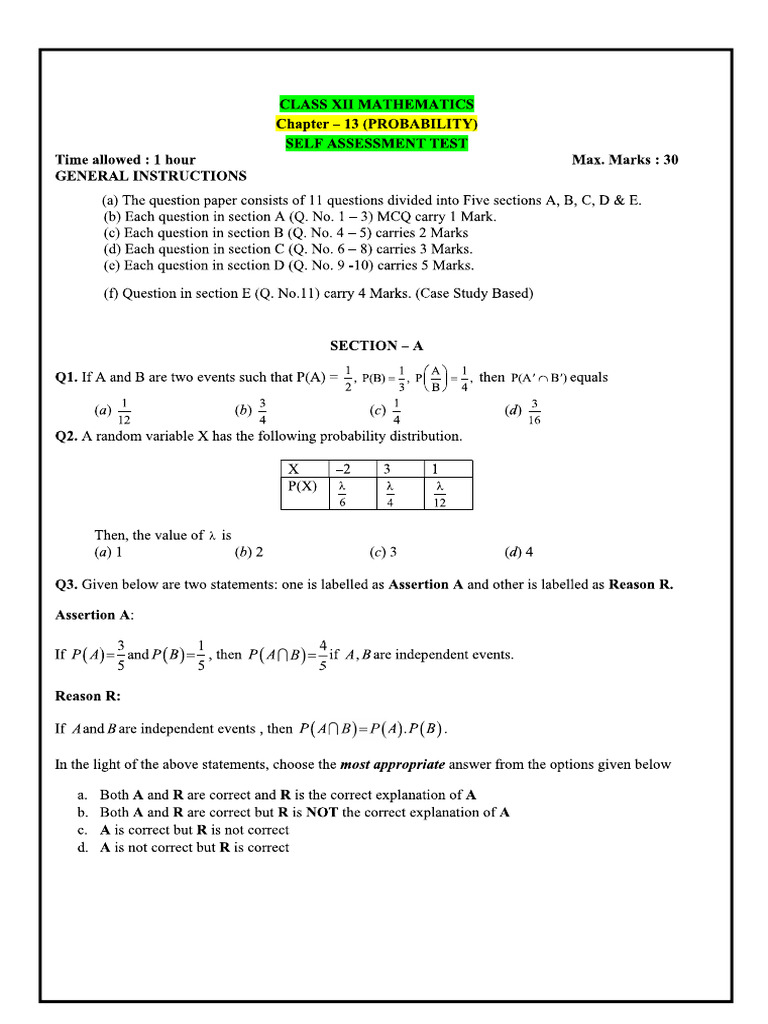 Chapter 13-Probability - 1 | PDF